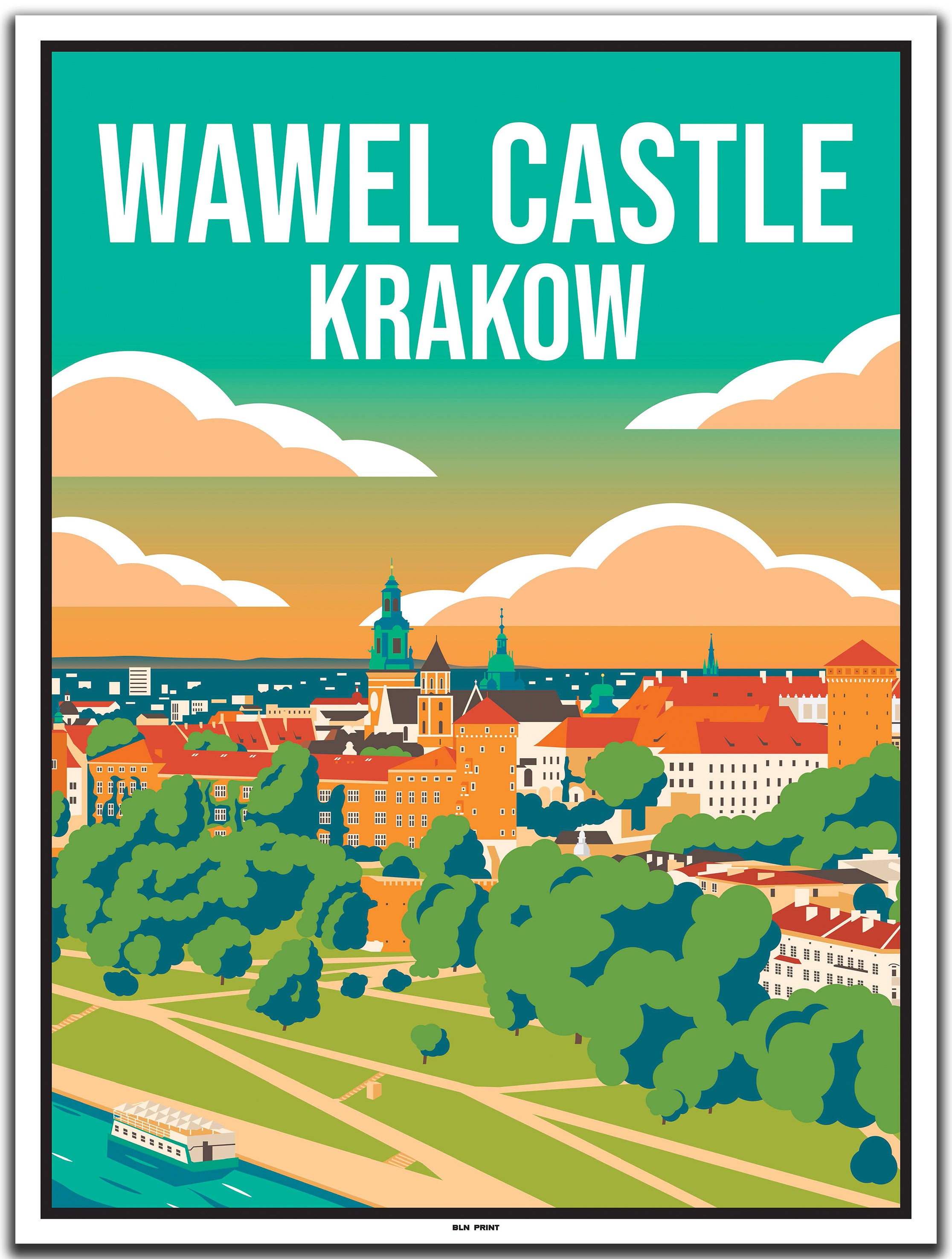 Wawel Castle Krakow (1) - Vintage Travel Poster – BLN PRINT