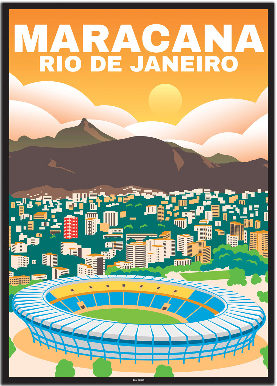 Maracana Rio de Janeiro (1) - Vintage Travel Poster – BLN PRINT