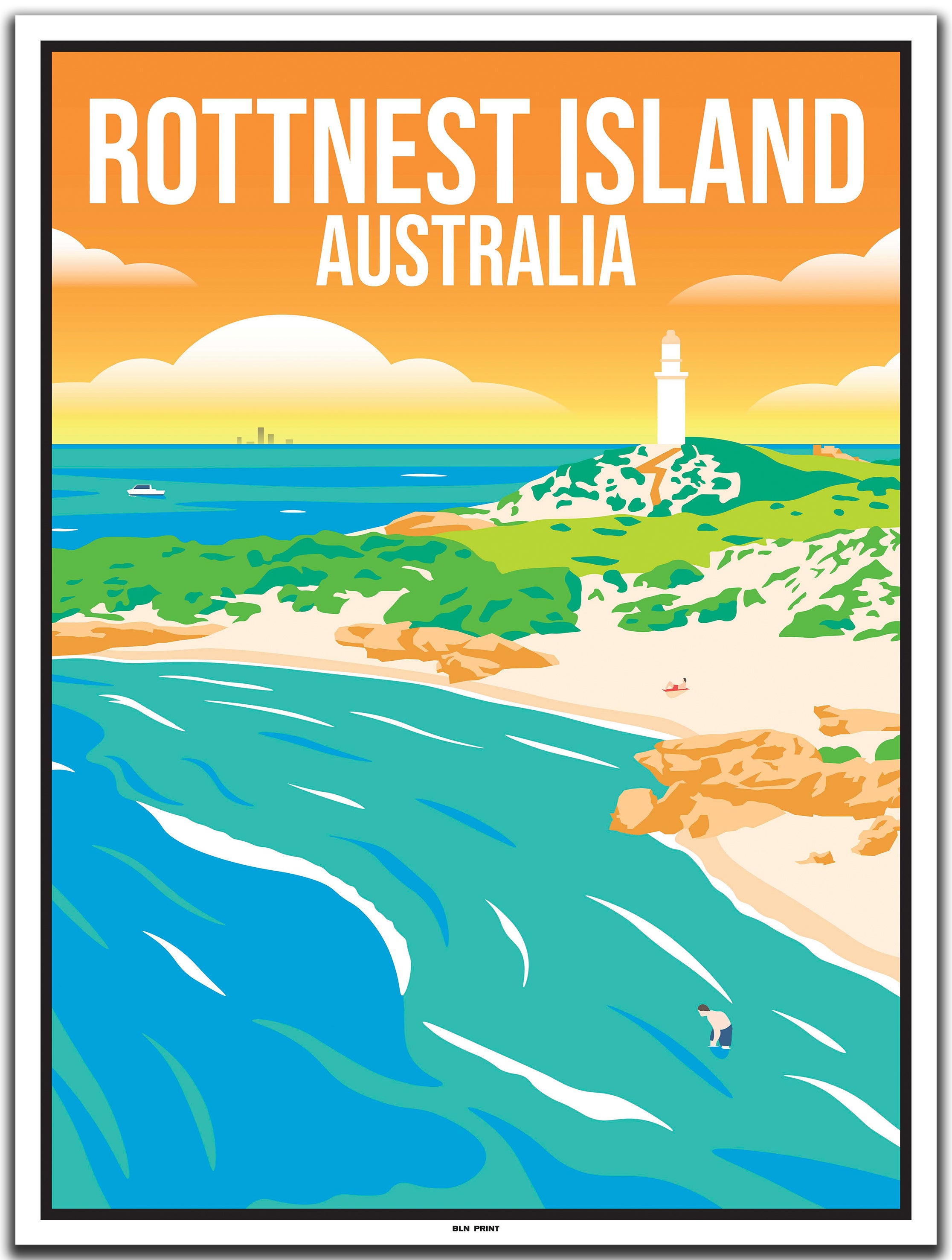 Rottnest Island (1) - Vintage Travel Poster – BLN PRINT