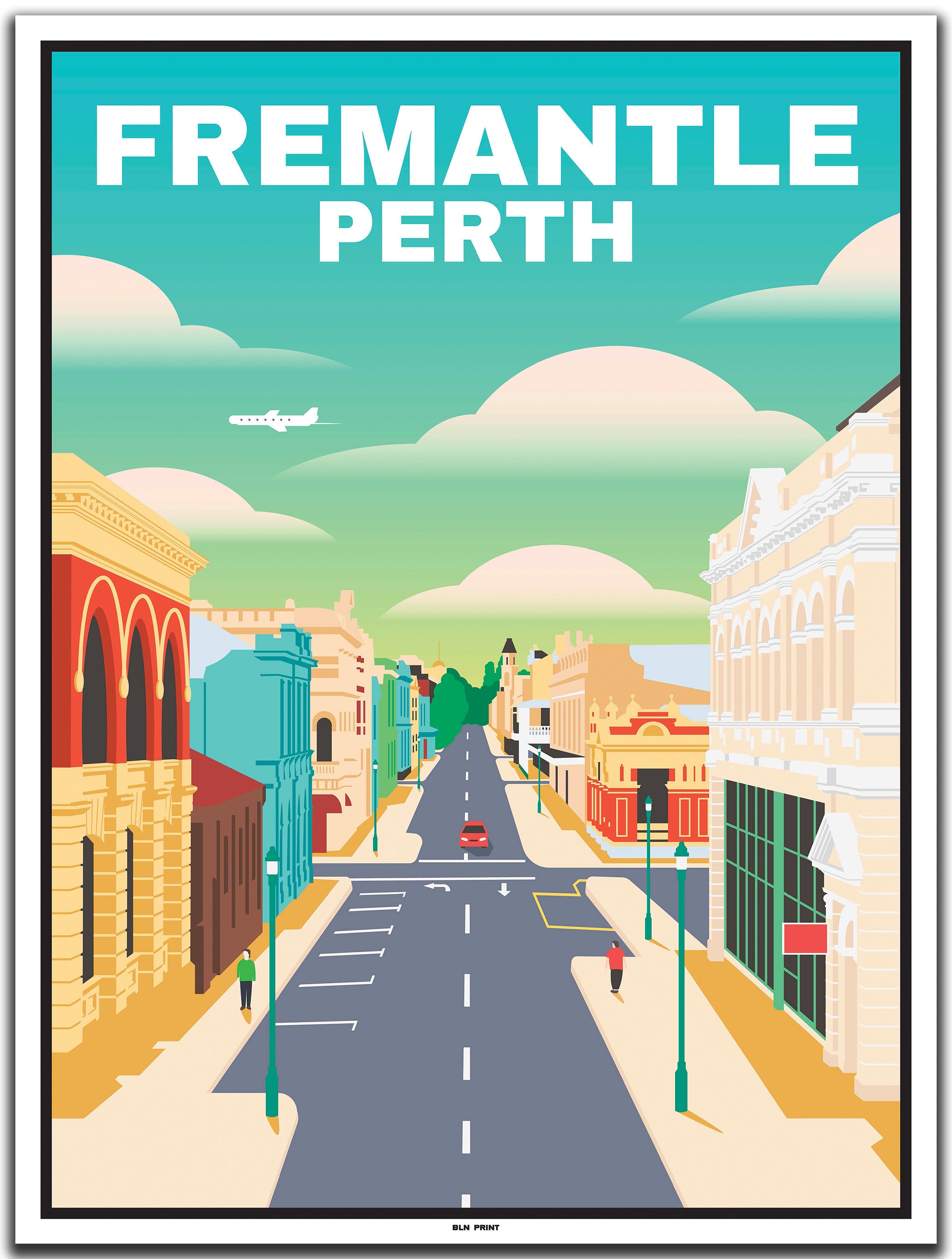 Perth Fremantle (1) - Vintage Travel Poster – BLN PRINT