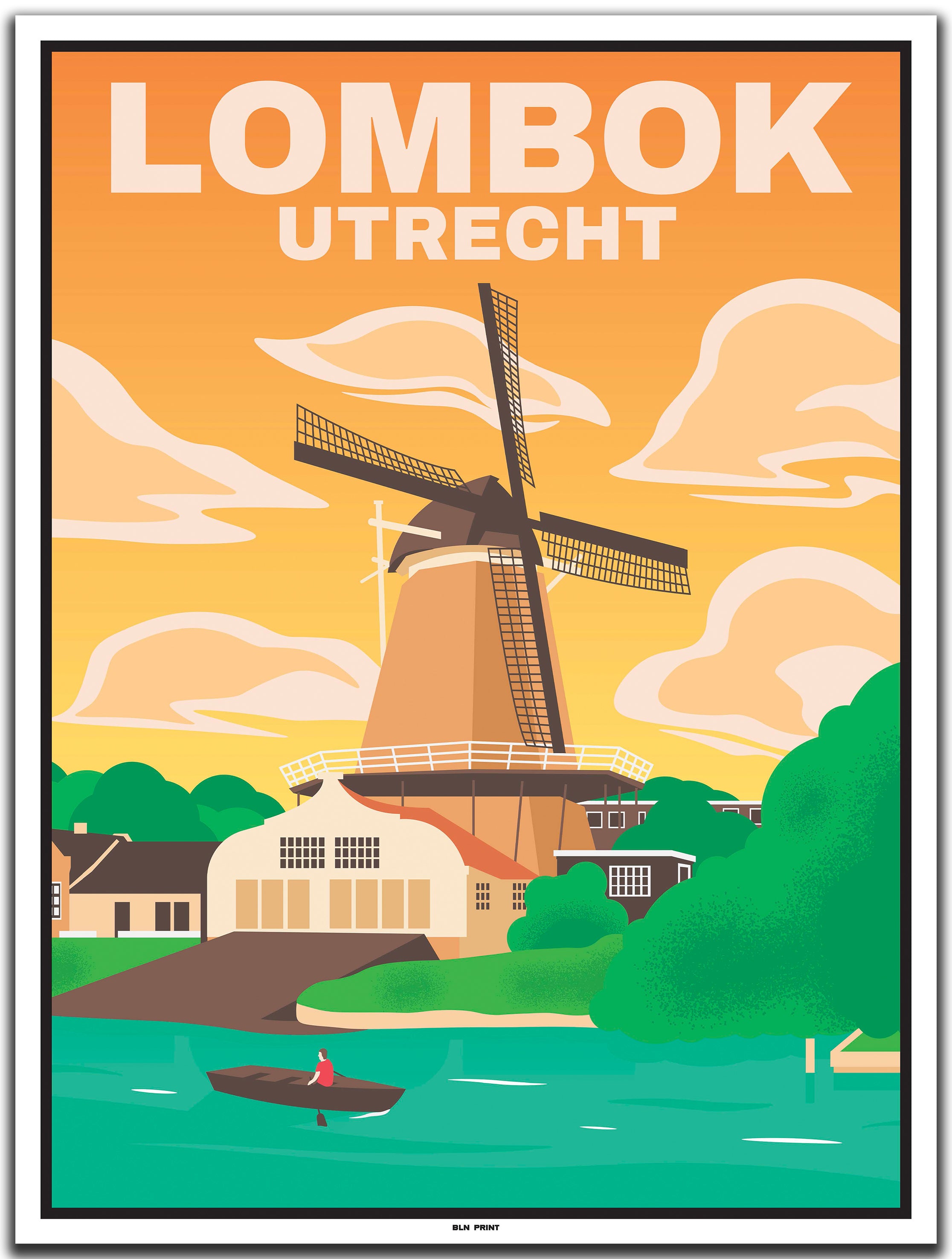 Utrecht Lombok (1) - Vintage Travel Poster – BLN PRINT