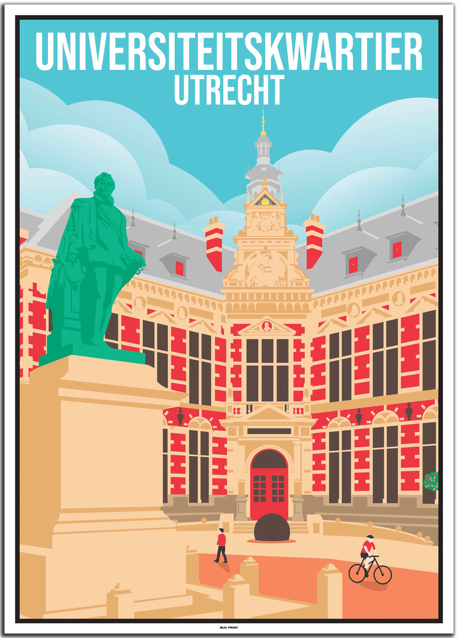 Utrecht Universiteitskwartier (1) - Vintage Travel Poster – BLN PRINT