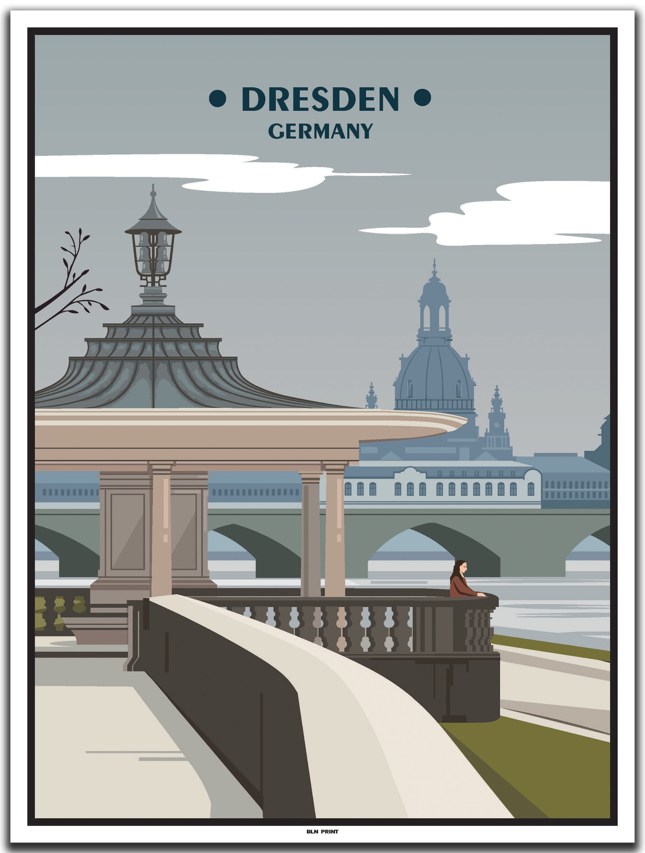 Altstadt Dresden (1) - Vintage Travel Poster – BLN PRINT