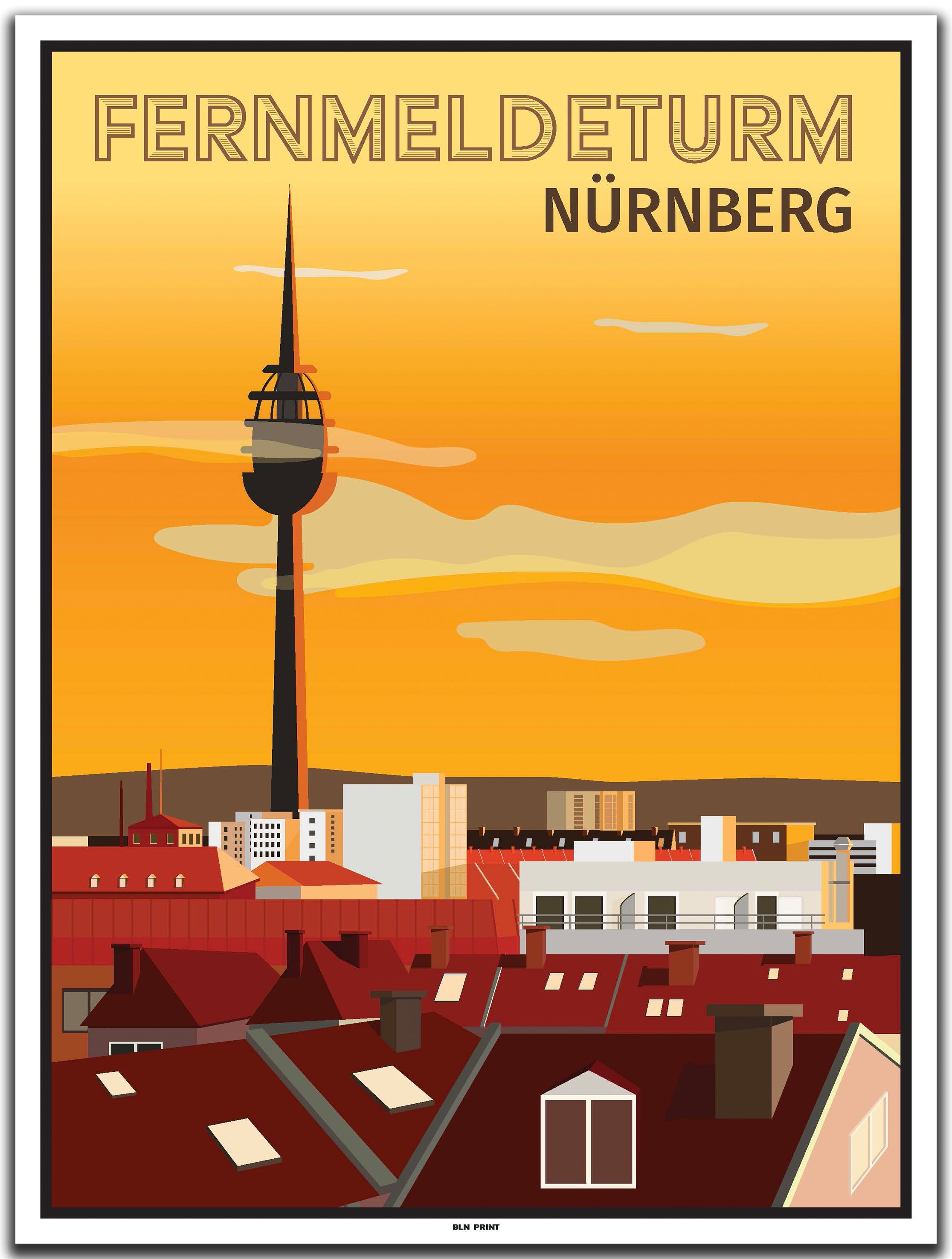 Fernmeldeturm Nuremberg (1) - Vintage Travel Poster – BLN PRINT