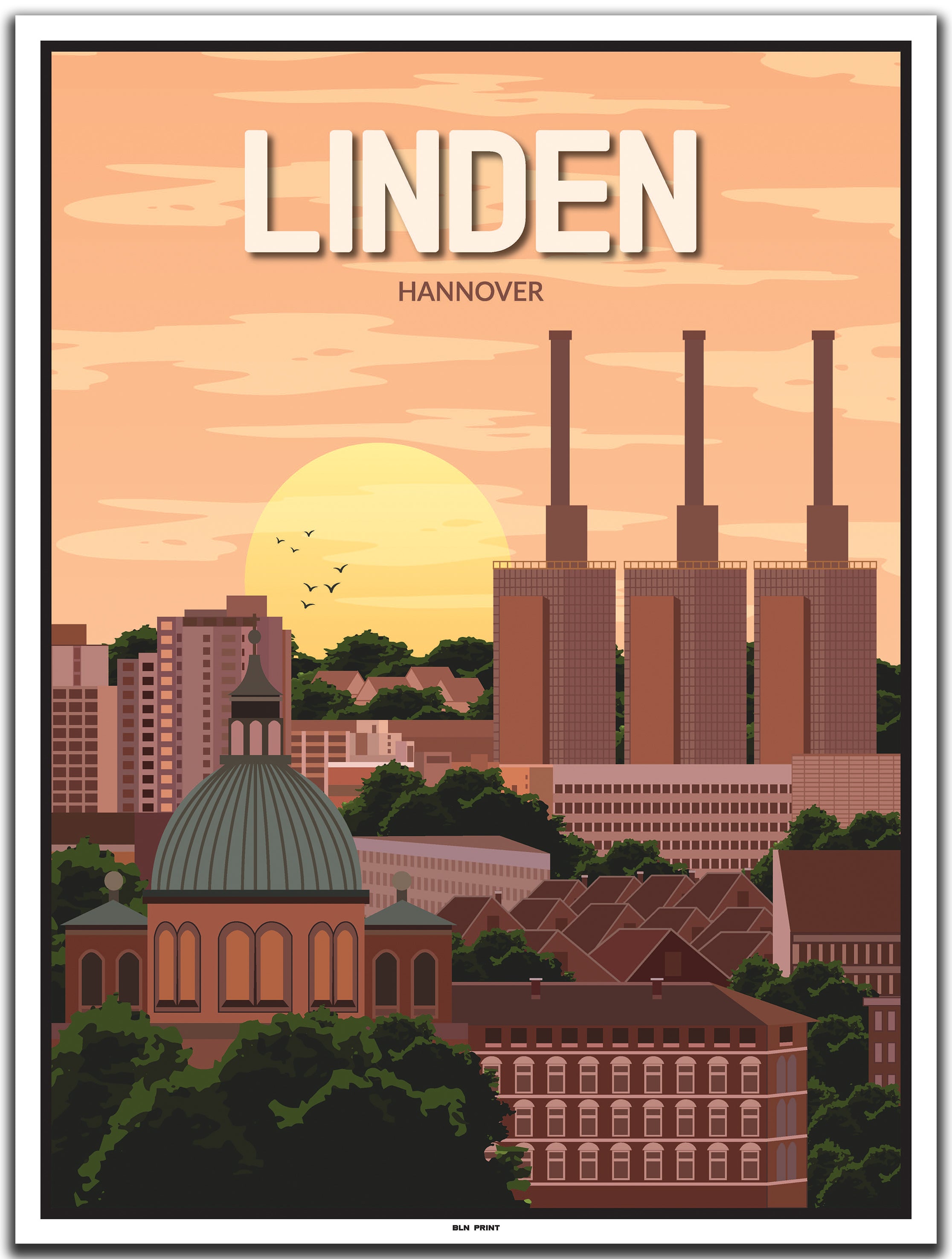 Hannover Linden: Drei warme Brüder (2) - Vintage Travel Poster – BLN PRINT