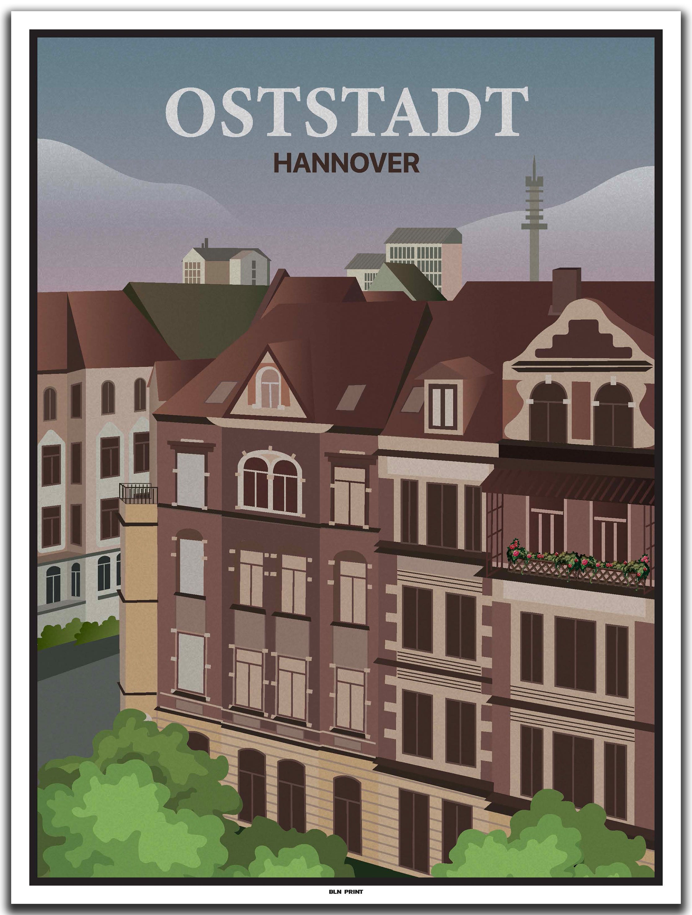 Hannover Oststadt (1) - Vintage Travel Poster – BLN PRINT