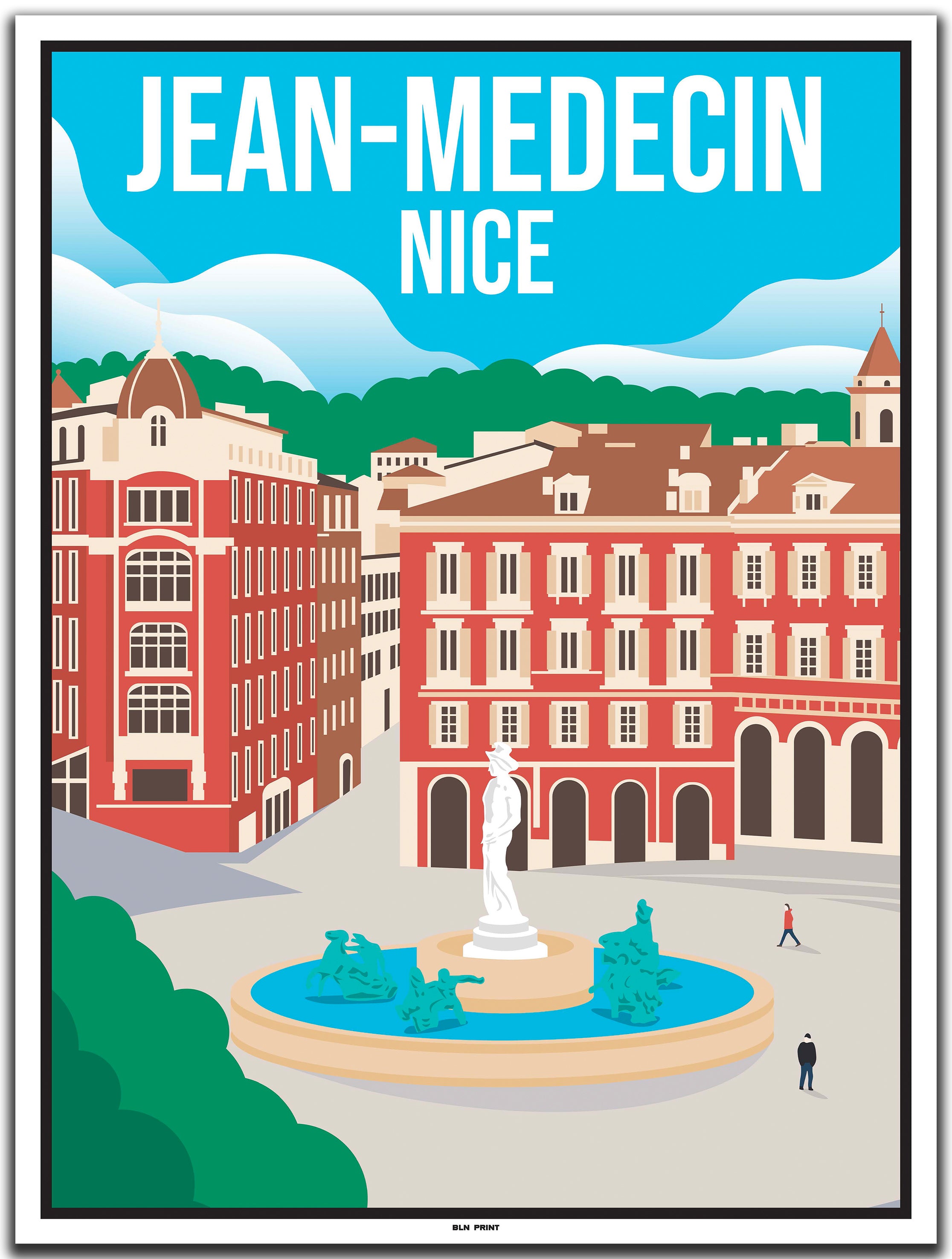 Nizza Jean-Medecin (1) - Vintage Travel Poster – BLN PRINT